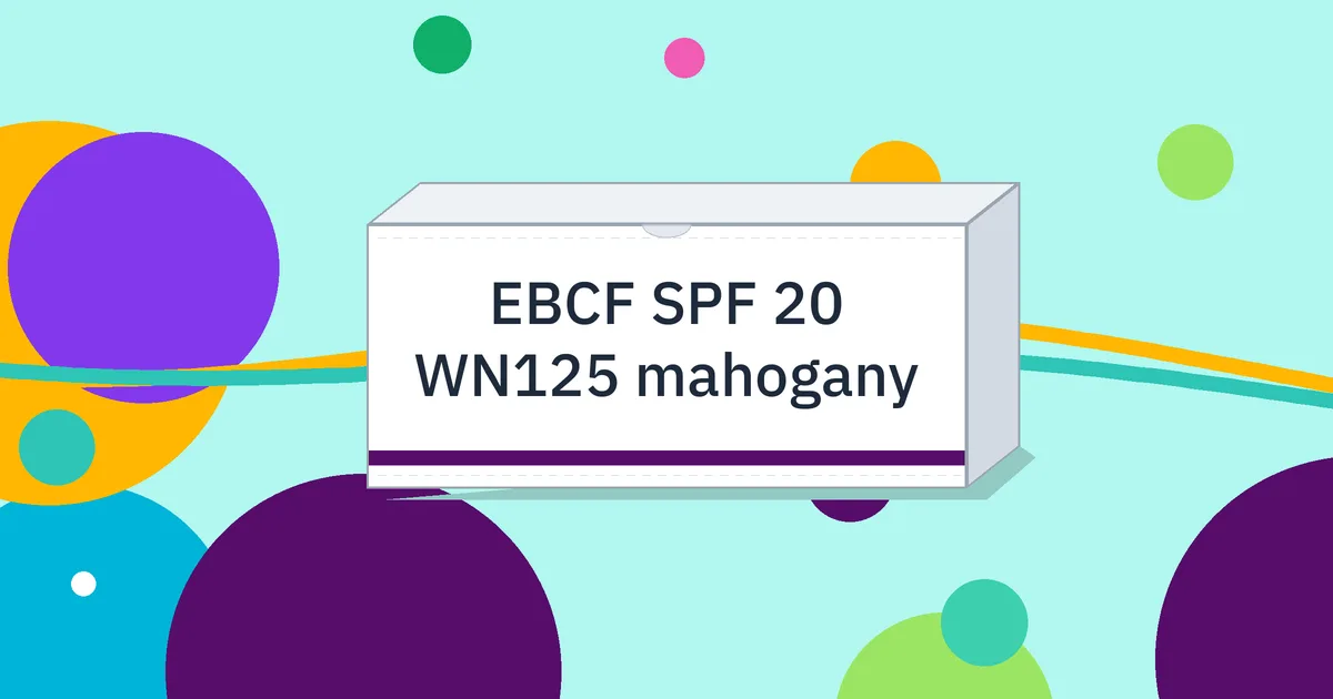 Symbolbild: Packung mit der Aufschrift EBCF SPF 20 WN125 mahogany (PZN 18895486) – Verfügbarkeit und Bezug in Apotheken in Frankfurt am Main