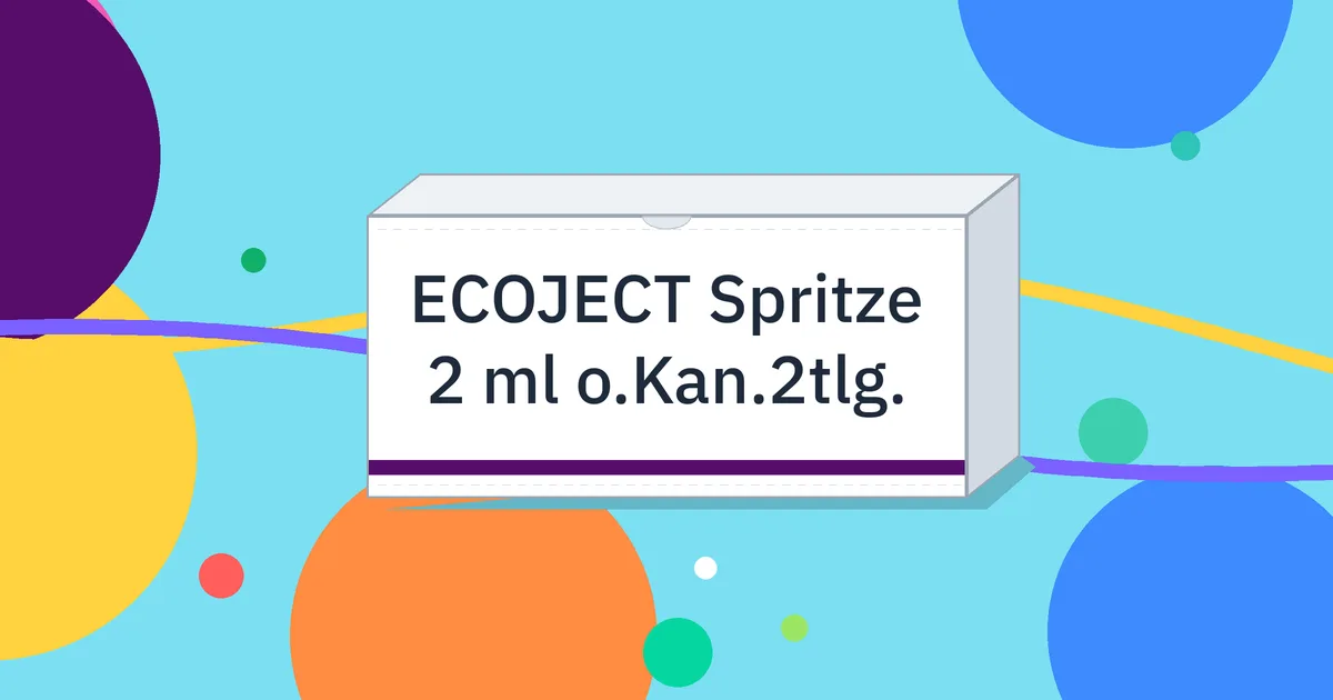 Symbolbild: Packung mit der Aufschrift ECOJECT Spritze 2 ml o.Kan.2tlg. (PZN 19452928) – Verfügbarkeit und Bezug in Apotheken in Frankfurt am Main