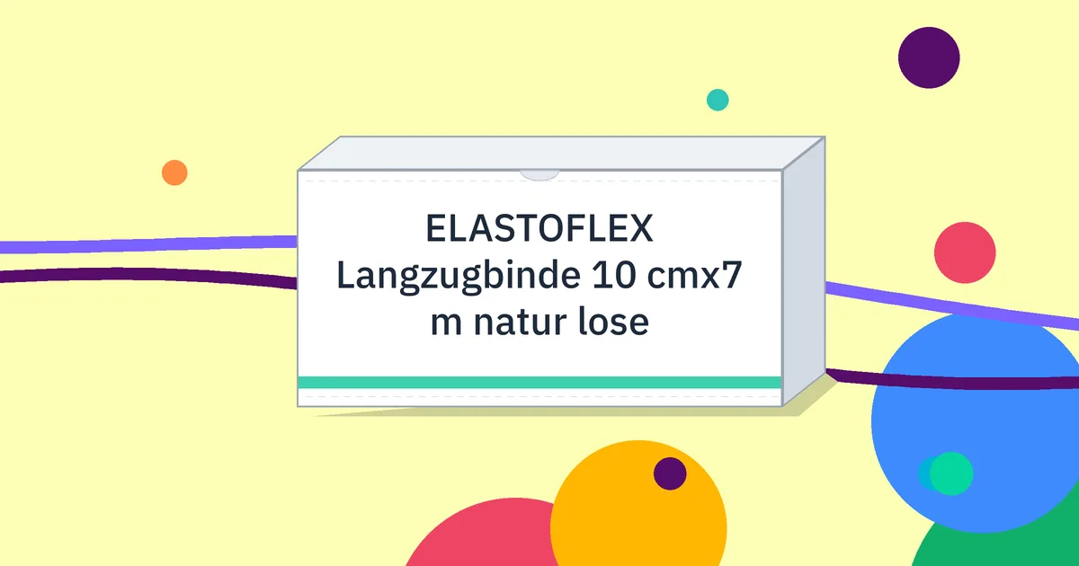 Symbolbild: Packung mit der Aufschrift ELASTOFLEX Langzugbinde 10 cmx7 m natur lose (PZN 17491870) – Verfügbarkeit und Bezug in Apotheken in Frankfurt am Main
