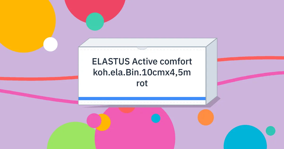 Symbolbild: Packung mit der Aufschrift ELASTUS Active comfort koh.ela.Bin.10cmx4,5m rot (PZN 18489444) – Verfügbarkeit und Bezug in Apotheken in Frankfurt am Main