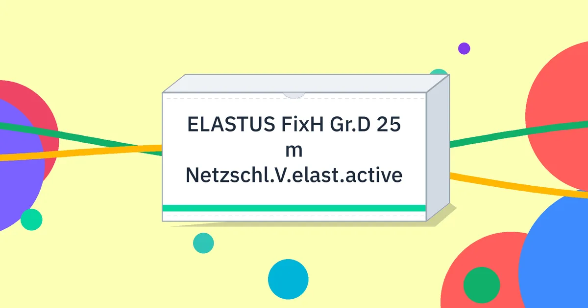 Symbolbild: Packung mit der Aufschrift ELASTUS FixH Gr.D 25 m Netzschl.V.elast.active (PZN 01313066) – Verfügbarkeit und Bezug in Apotheken in Frankfurt am Main