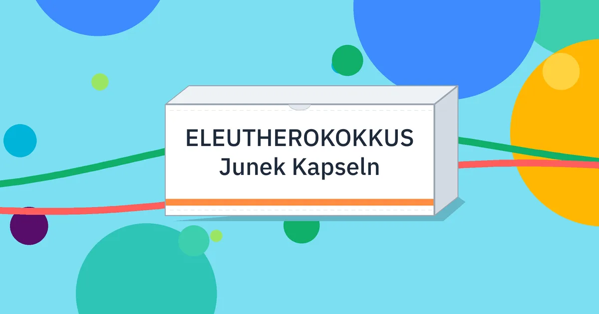 Symbolbild: Packung mit der Aufschrift ELEUTHEROKOKKUS Junek Kapseln (PZN 10396275) – Verfügbarkeit und Bezug in Apotheken in Frankfurt am Main