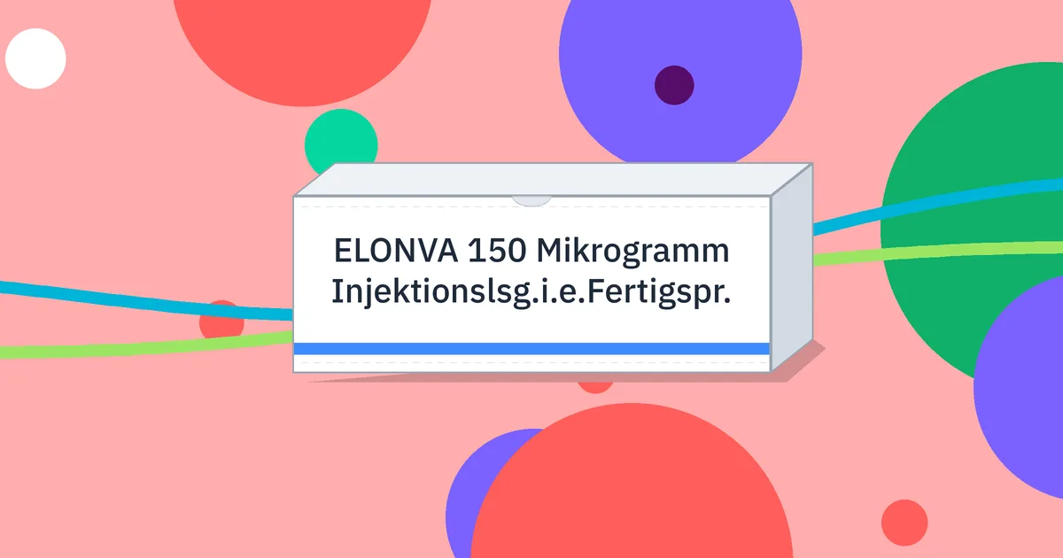 Symbolbild: Packung mit der Aufschrift ELONVA 150 Mikrogramm Injektionslsg.i.e.Fertigspr. (PZN 16391244) – Verfügbarkeit und Bezug in Apotheken in Frankfurt am Main