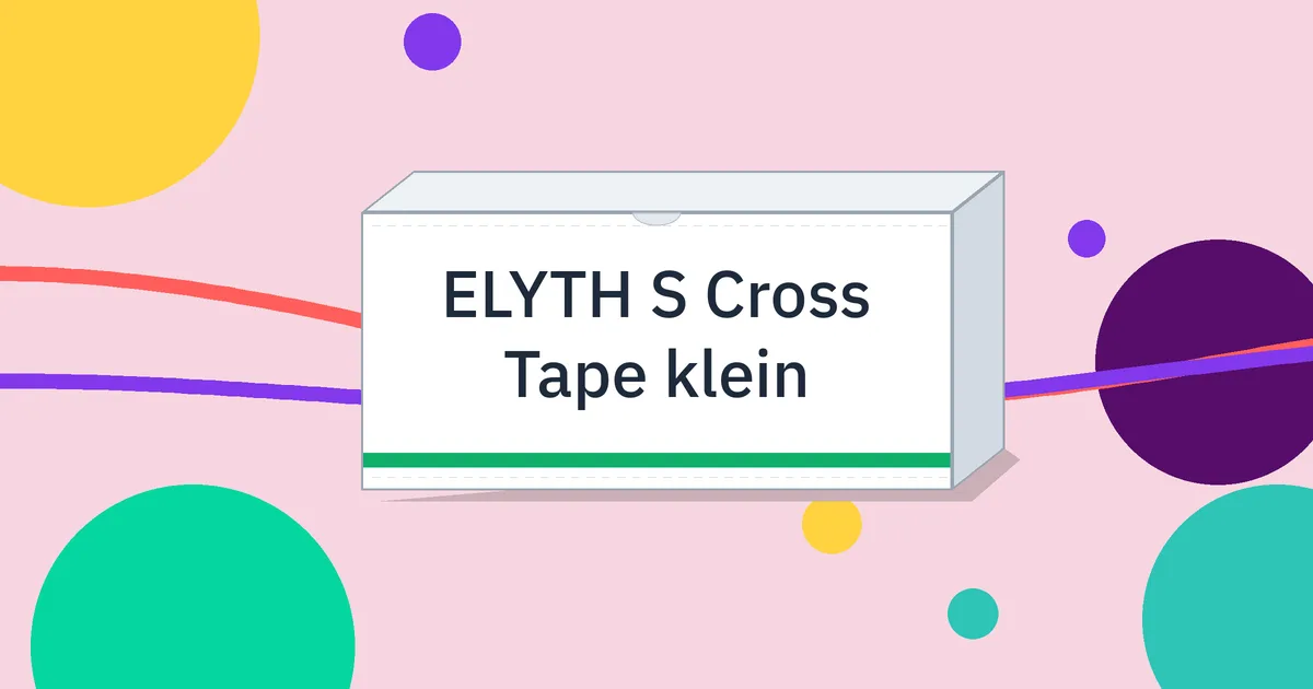 Symbolbild: Packung mit der Aufschrift ELYTH S Cross Tape klein (PZN 07334997) – Verfügbarkeit und Bezug in Apotheken in Frankfurt am Main