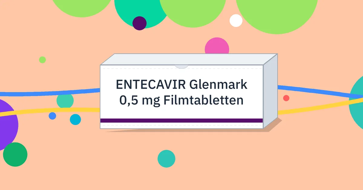 Symbolbild: Packung mit der Aufschrift ENTECAVIR Glenmark 0,5 mg Filmtabletten (PZN 17877842) – Verfügbarkeit und Bezug in Apotheken in Frankfurt am Main