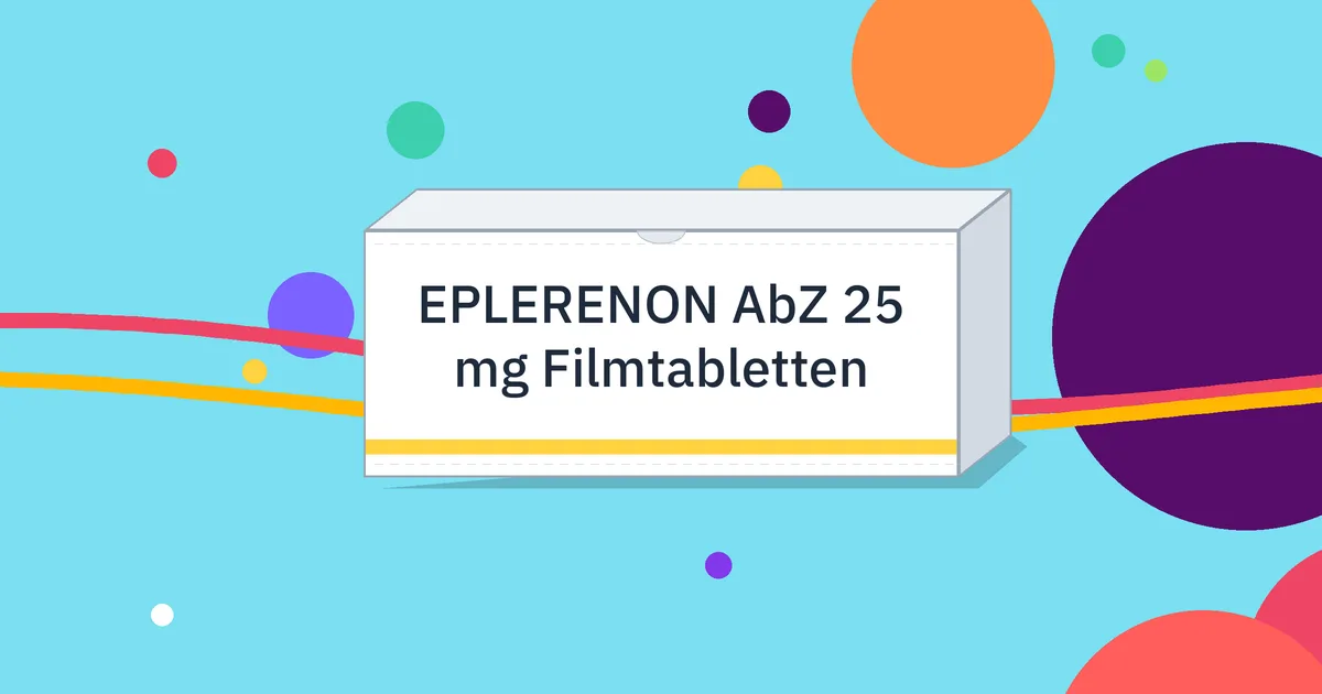 Symbolbild: Packung mit der Aufschrift EPLERENON AbZ 25 mg Filmtabletten (PZN 18122347) – Verfügbarkeit und Bezug in Apotheken in Frankfurt am Main