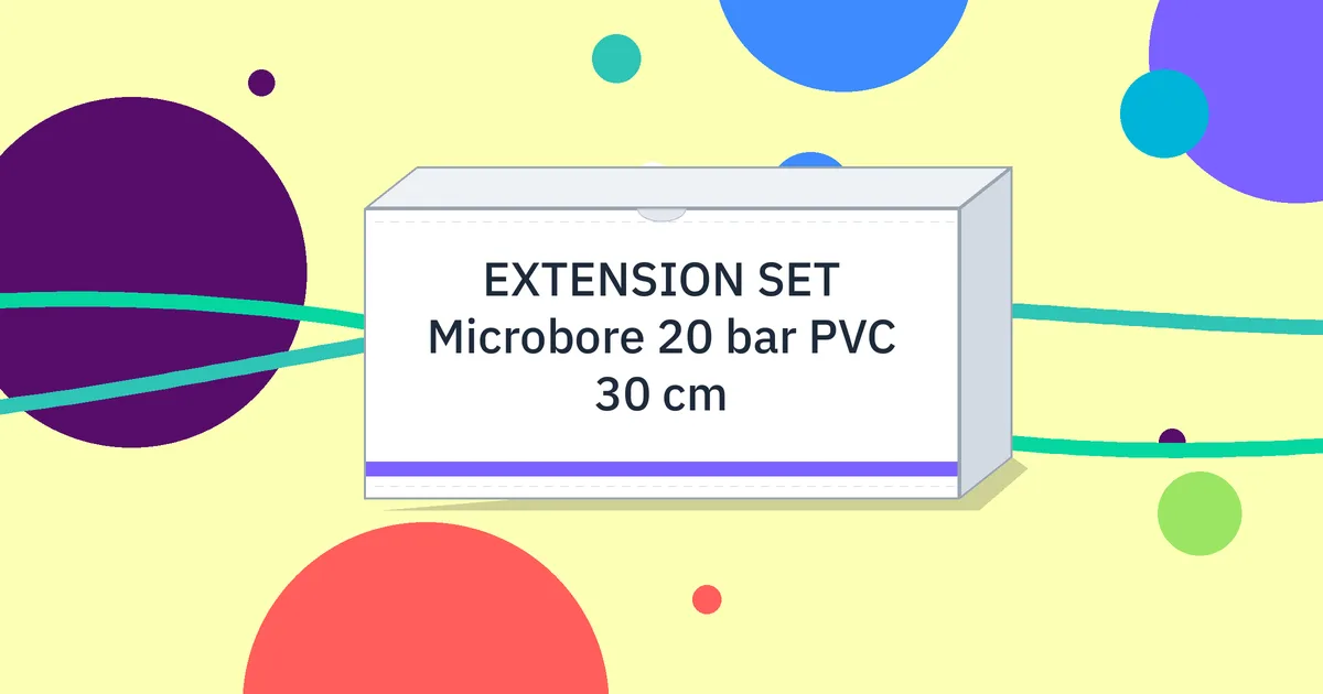 Symbolbild: Packung mit der Aufschrift EXTENSION SET Microbore 20 bar PVC 30 cm (PZN 18837000) – Verfügbarkeit und Bezug in Apotheken in Frankfurt am Main