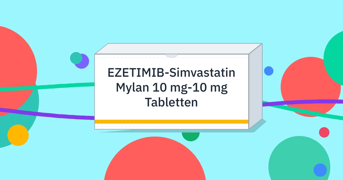 Symbolbild: Packung mit der Aufschrift EZETIMIB-Simvastatin Mylan 10 mg-10 mg Tabletten (PZN 13856955) – Verfügbarkeit und Bezug in Apotheken in Frankfurt am Main