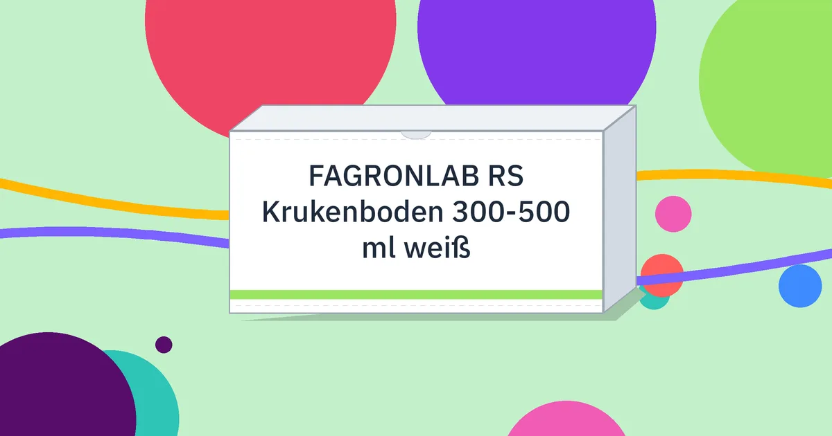 Symbolbild: Packung mit der Aufschrift FAGRONLAB RS Krukenboden 300-500 ml weiß (PZN 20912507) – Verfügbarkeit und Bezug in Apotheken in Frankfurt am Main