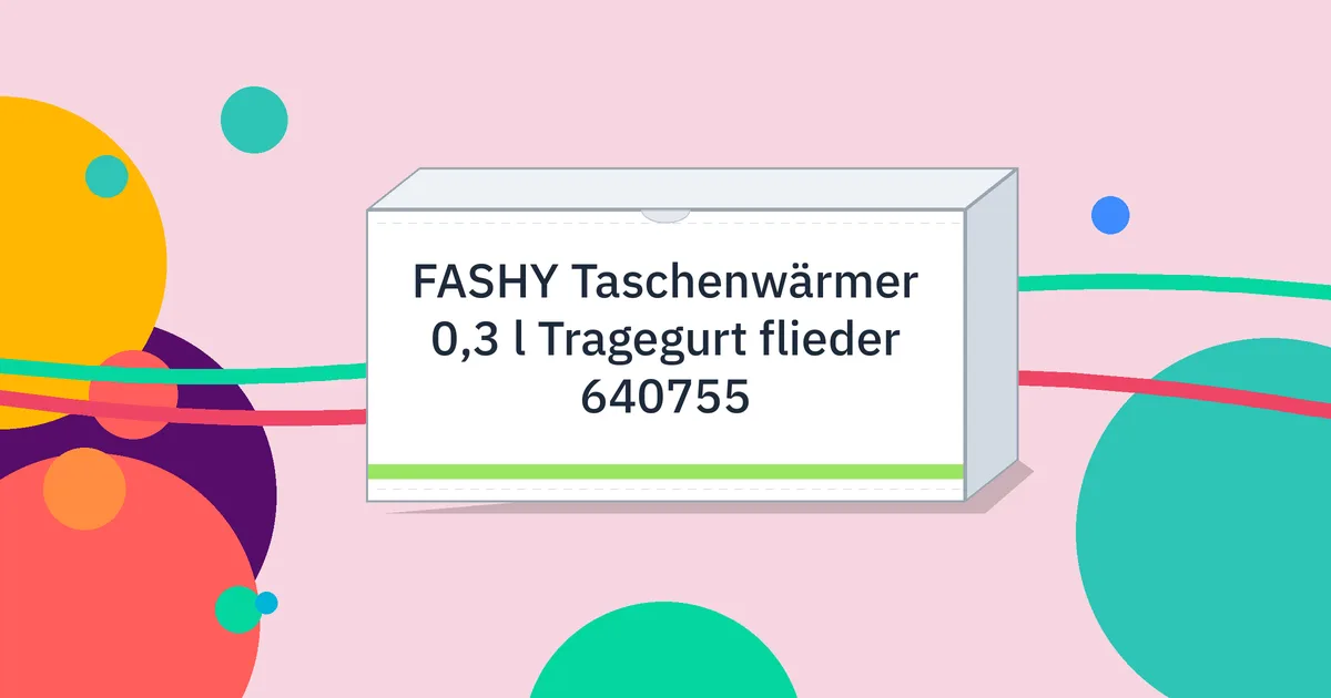 Symbolbild: Packung mit der Aufschrift FASHY Taschenwärmer 0,3 l Tragegurt flieder 640755 (PZN 19136802) – Verfügbarkeit und Bezug in Apotheken in Frankfurt am Main