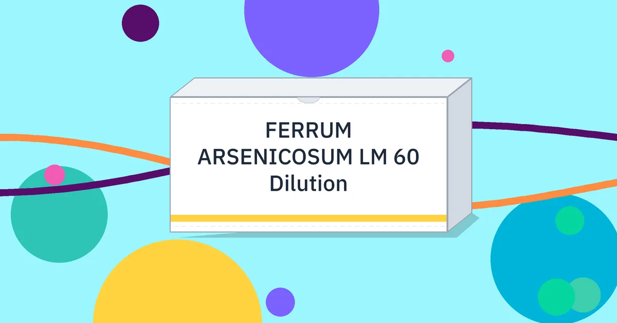 Symbolbild: Packung mit der Aufschrift FERRUM ARSENICOSUM LM 60 Dilution (PZN 12847753) – Verfügbarkeit und Bezug in Apotheken in Frankfurt am Main