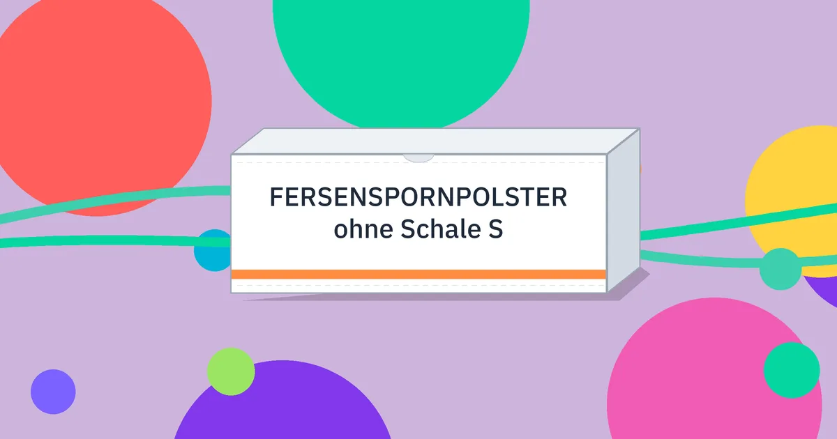 Symbolbild: Packung mit der Aufschrift FERSENSPORNPOLSTER ohne Schale S (PZN 02773516) – Verfügbarkeit und Bezug in Apotheken in Frankfurt am Main