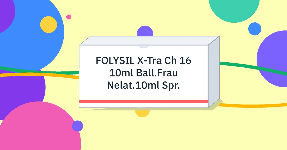 Symbolbild: Packung mit der Aufschrift FOLYSIL X-Tra Ch 16 10ml Ball.Frau Nelat.10ml Spr. (PZN 17998391) – Verfügbarkeit und Bezug in Apotheken in Frankfurt am Main