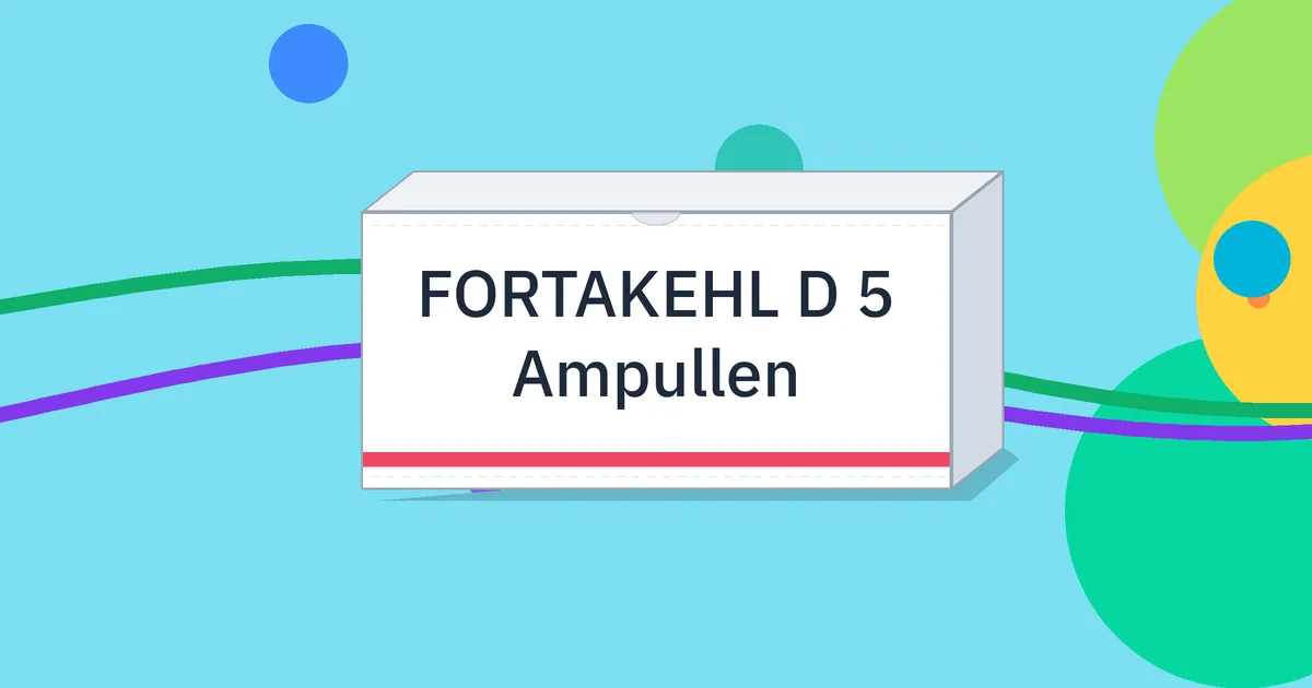 Symbolbild: Packung mit der Aufschrift FORTAKEHL D 5 Ampullen (PZN 04456978) – Verfügbarkeit und Bezug in Apotheken in Frankfurt am Main