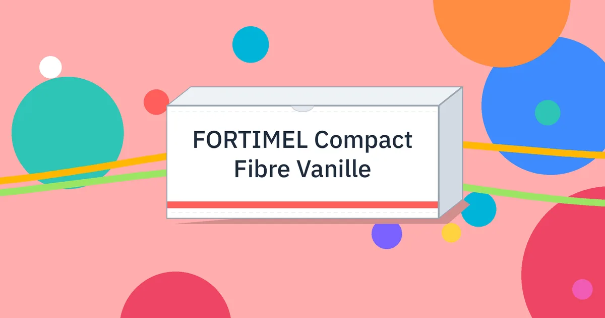 Symbolbild: Packung mit der Aufschrift FORTIMEL Compact Fibre Vanille (PZN 11591406) – Verfügbarkeit und Bezug in Apotheken in Frankfurt am Main