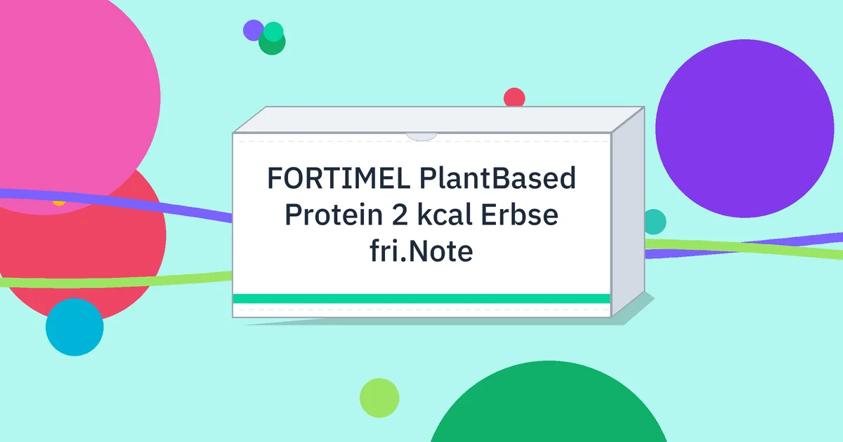 Symbolbild: Packung mit der Aufschrift FORTIMEL PlantBased Protein 2 kcal Erbse fri.Note (PZN 20055285) – Verfügbarkeit und Bezug in Apotheken in Frankfurt am Main