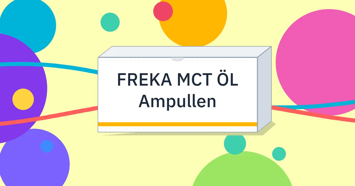 Symbolbild: Packung mit der Aufschrift FREKA MCT ÖL Ampullen (PZN 01850255) – Verfügbarkeit und Bezug in Apotheken in Frankfurt am Main