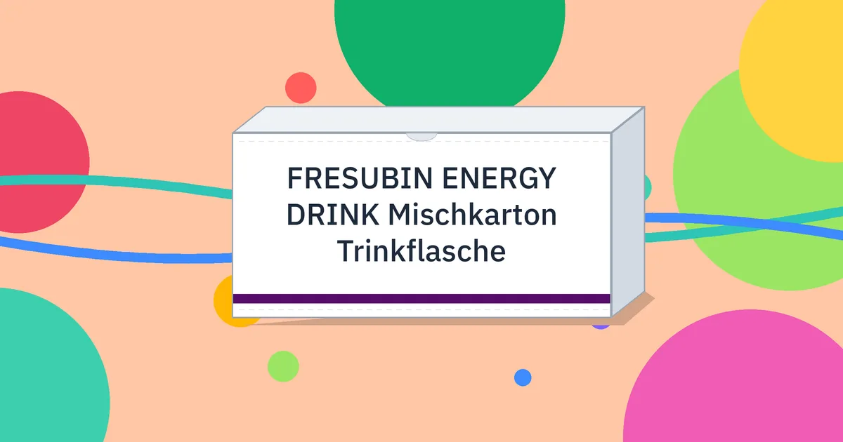 Symbolbild: Packung mit der Aufschrift FRESUBIN ENERGY DRINK Mischkarton Trinkflasche (PZN 00864114) – Verfügbarkeit und Bezug in Apotheken in Frankfurt am Main