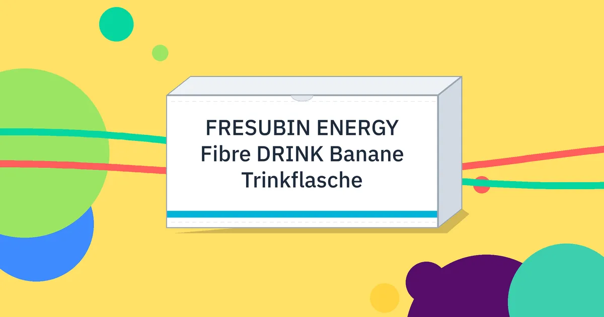 Symbolbild: Packung mit der Aufschrift FRESUBIN ENERGY Fibre DRINK Banane Trinkflasche (PZN 07288139) – Verfügbarkeit und Bezug in Apotheken in Frankfurt am Main