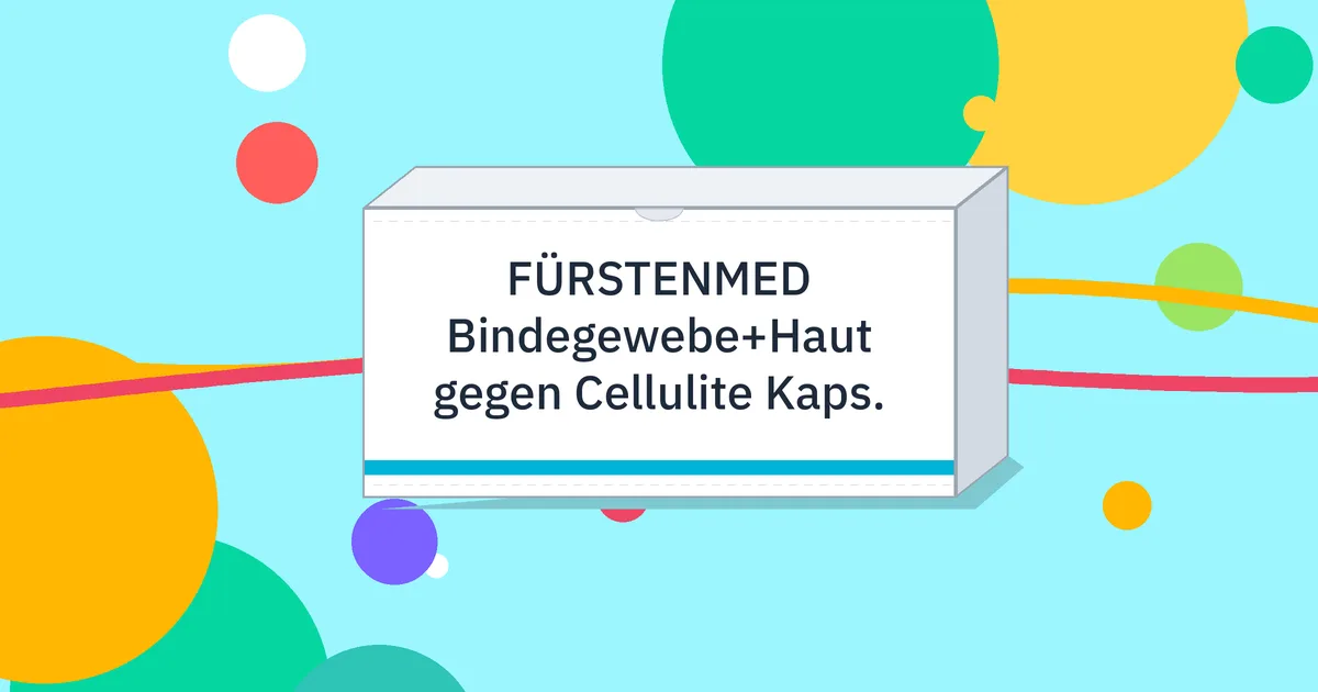 Symbolbild: Packung mit der Aufschrift FÜRSTENMED Bindegewebe+Haut gegen Cellulite Kaps. (PZN 13968186) – Verfügbarkeit und Bezug in Apotheken in Frankfurt am Main