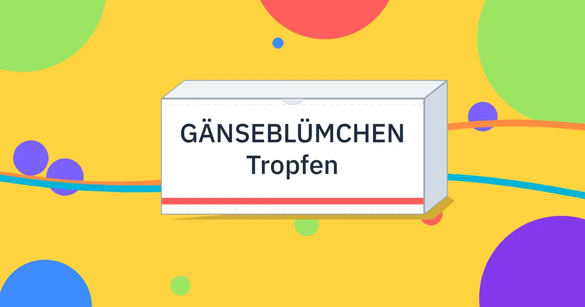 Symbolbild: Packung mit der Aufschrift GÄNSEBLÜMCHEN Tropfen (PZN 17377223) – Verfügbarkeit und Bezug in Apotheken in Frankfurt am Main
