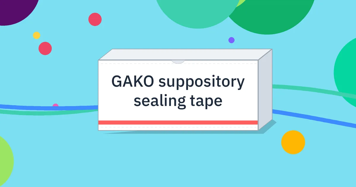 Symbolbild: Packung mit der Aufschrift GAKO suppository sealing tape (PZN 18295869) – Verfügbarkeit und Bezug in Apotheken in Frankfurt am Main