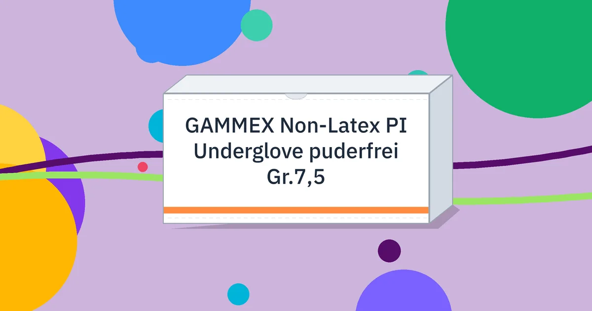 Symbolbild: Packung mit der Aufschrift GAMMEX Non-Latex PI Underglove puderfrei Gr.7,5 (PZN 11614774) – Verfügbarkeit und Bezug in Apotheken in Frankfurt am Main