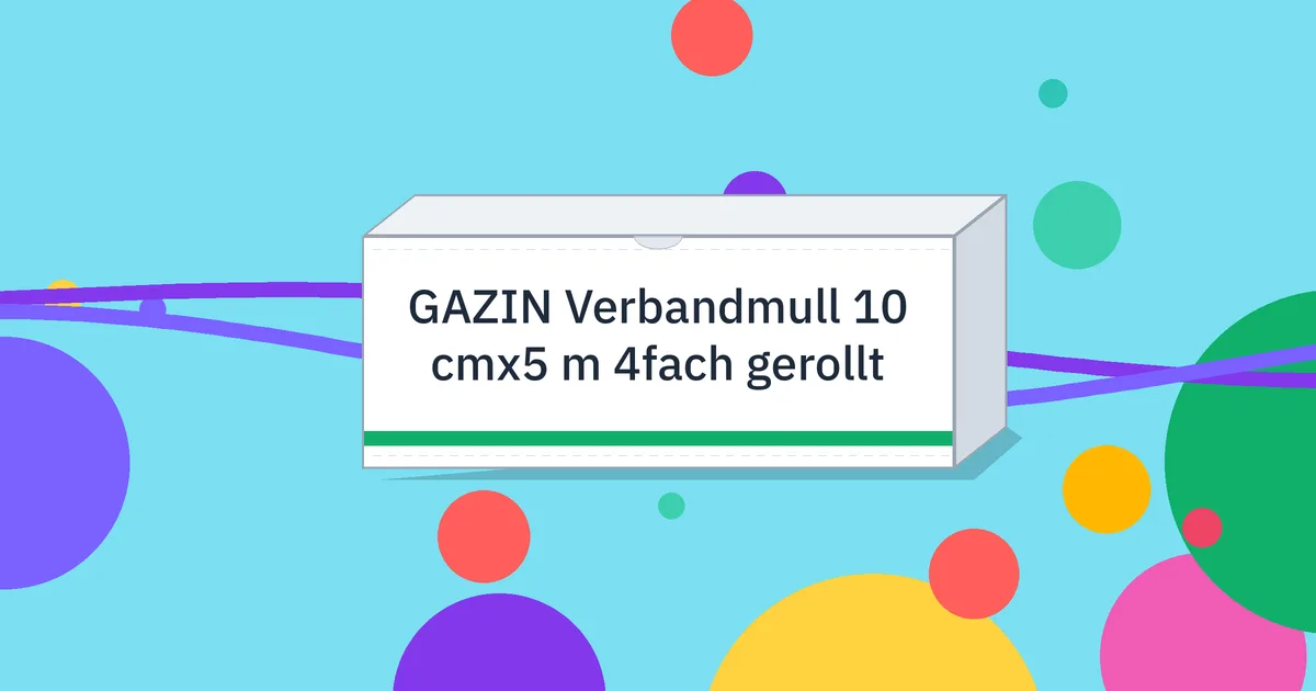 Symbolbild: Packung mit der Aufschrift GAZIN Verbandmull 10 cmx5 m 4fach gerollt (PZN 15998122) – Verfügbarkeit und Bezug in Apotheken in Frankfurt am Main
