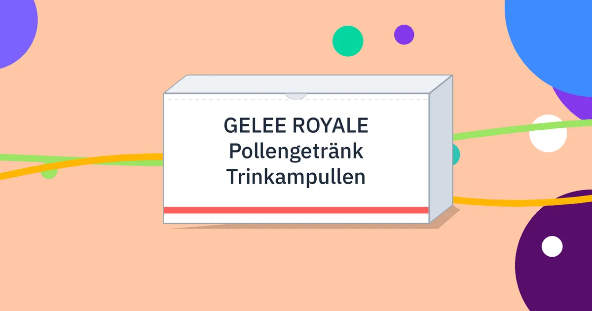Symbolbild: Packung mit der Aufschrift GELEE ROYALE Pollengetränk Trinkampullen (PZN 16320273) – Verfügbarkeit und Bezug in Apotheken in Frankfurt am Main