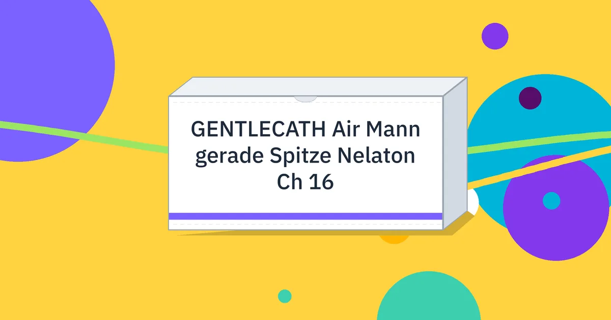 Symbolbild: Packung mit der Aufschrift GENTLECATH Air Mann gerade Spitze Nelaton Ch 16 (PZN 17447047) – Verfügbarkeit und Bezug in Apotheken in Frankfurt am Main