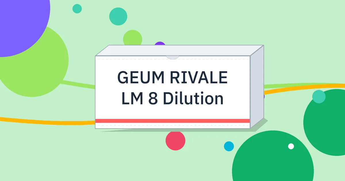 Symbolbild: Packung mit der Aufschrift GEUM RIVALE LM 8 Dilution (PZN 13542760) – Verfügbarkeit und Bezug in Apotheken in Frankfurt am Main