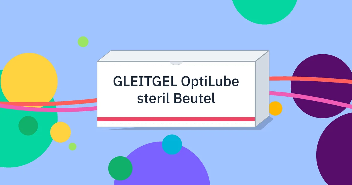 Symbolbild: Packung mit der Aufschrift GLEITGEL OptiLube steril Beutel (PZN 11551312) – Verfügbarkeit und Bezug in Apotheken in Frankfurt am Main
