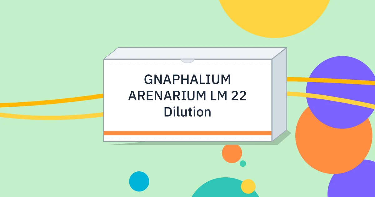 Symbolbild: Packung mit der Aufschrift GNAPHALIUM ARENARIUM LM 22 Dilution (PZN 13544753) – Verfügbarkeit und Bezug in Apotheken in Frankfurt am Main