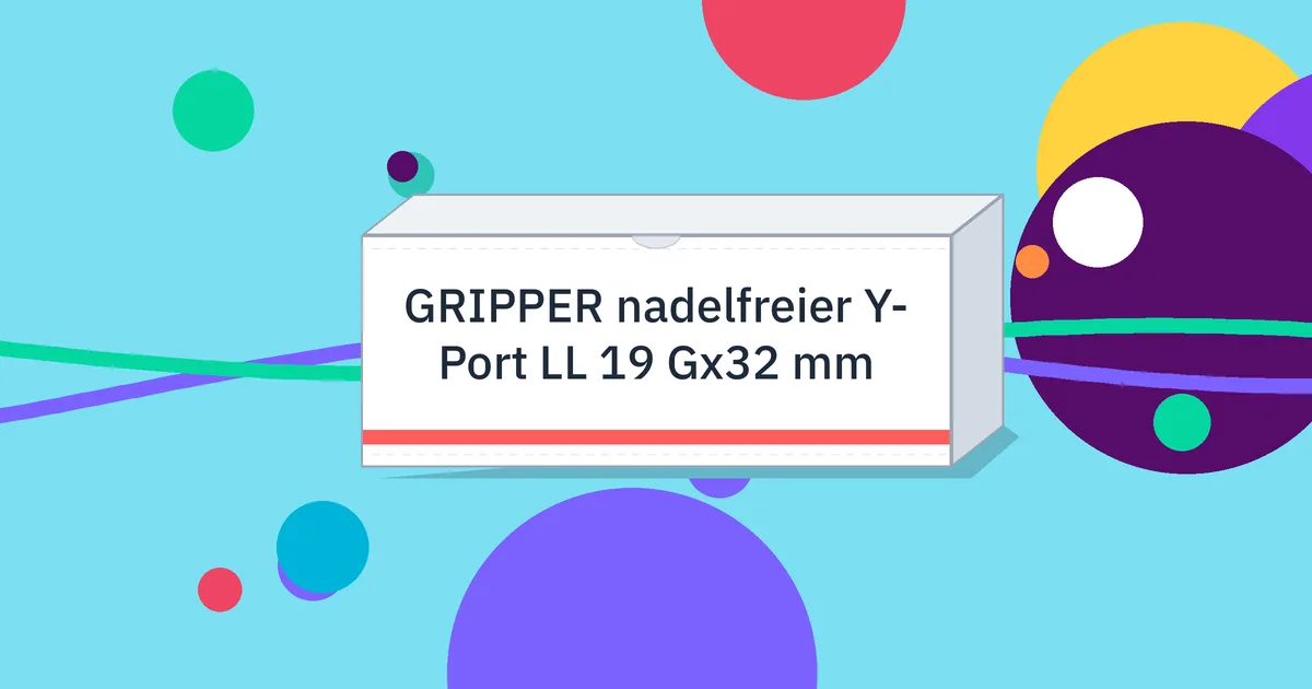 Symbolbild: Packung mit der Aufschrift GRIPPER nadelfreier Y-Port LL 19 Gx32 mm (PZN 09675432) – Verfügbarkeit und Bezug in Apotheken in Frankfurt am Main