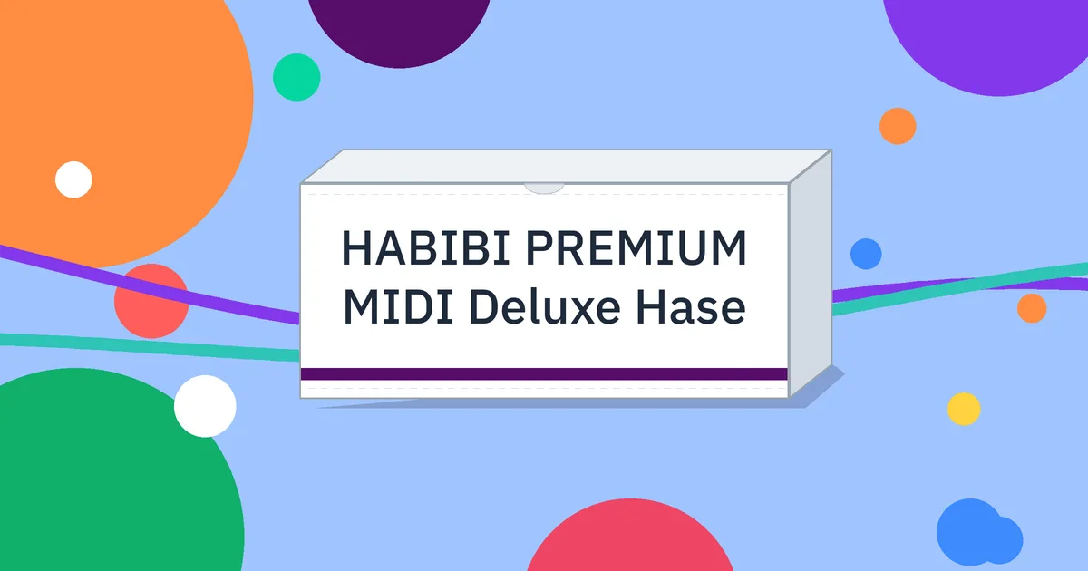 Symbolbild: Packung mit der Aufschrift HABIBI PREMIUM MIDI Deluxe Hase (PZN 18749230) – Verfügbarkeit und Bezug in Apotheken in Frankfurt am Main