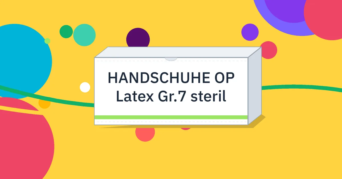 Symbolbild: Packung mit der Aufschrift HANDSCHUHE OP Latex Gr.7 steril (PZN 00061639) – Verfügbarkeit und Bezug in Apotheken in Frankfurt am Main