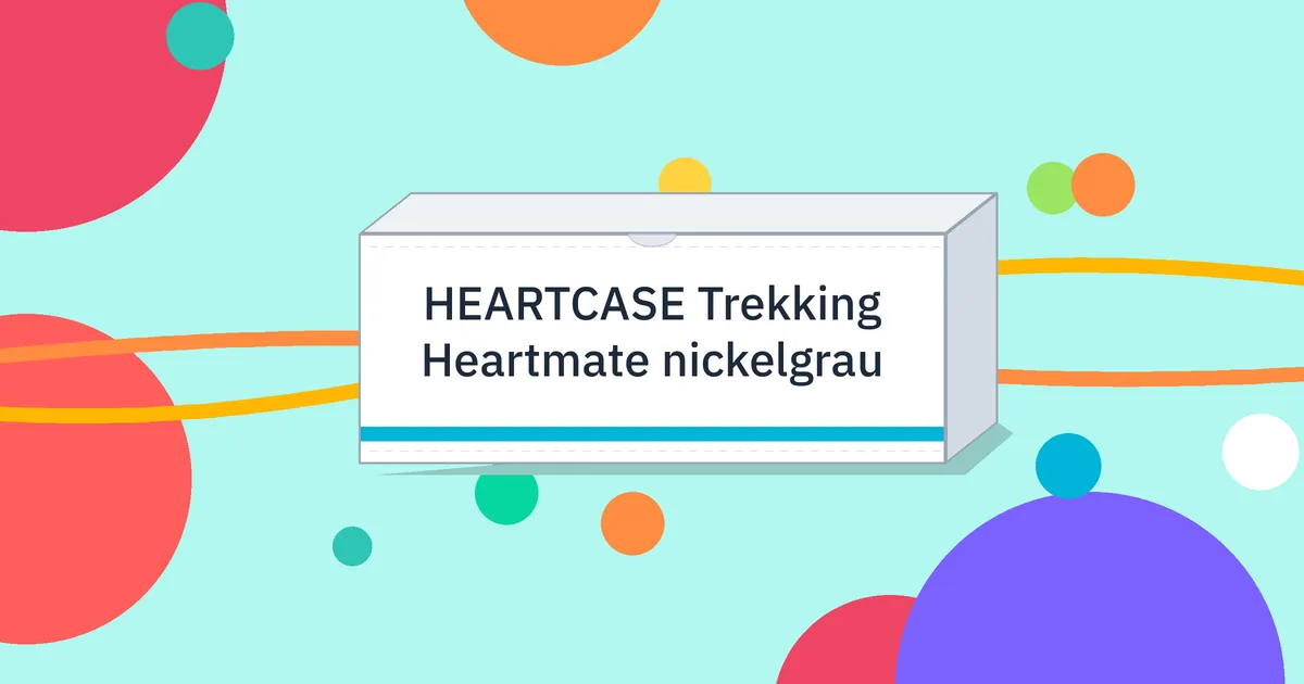 Symbolbild: Packung mit der Aufschrift HEARTCASE Trekking Heartmate nickelgrau (PZN 18500074) – Verfügbarkeit und Bezug in Apotheken in Frankfurt am Main