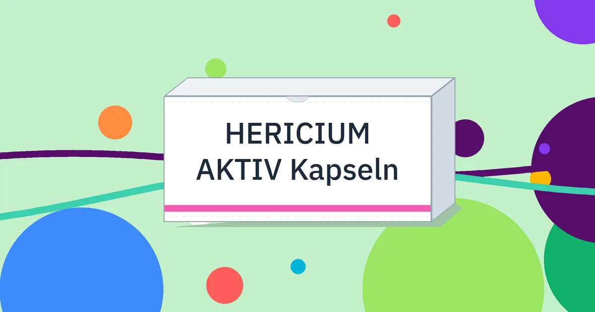 Symbolbild: Packung mit der Aufschrift HERICIUM AKTIV Kapseln (PZN 11150872) – Verfügbarkeit und Bezug in Apotheken in Frankfurt am Main