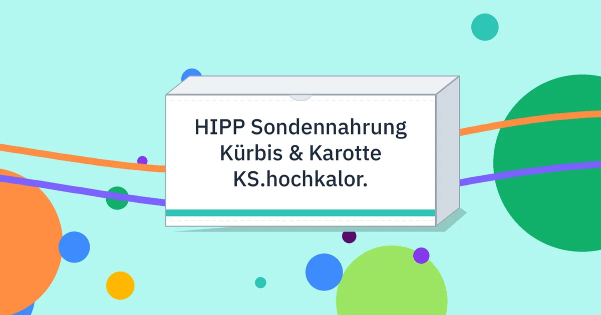 Symbolbild: Packung mit der Aufschrift HIPP Sondennahrung Kürbis & Karotte KS.hochkalor. (PZN 19351009) – Verfügbarkeit und Bezug in Apotheken in Frankfurt am Main