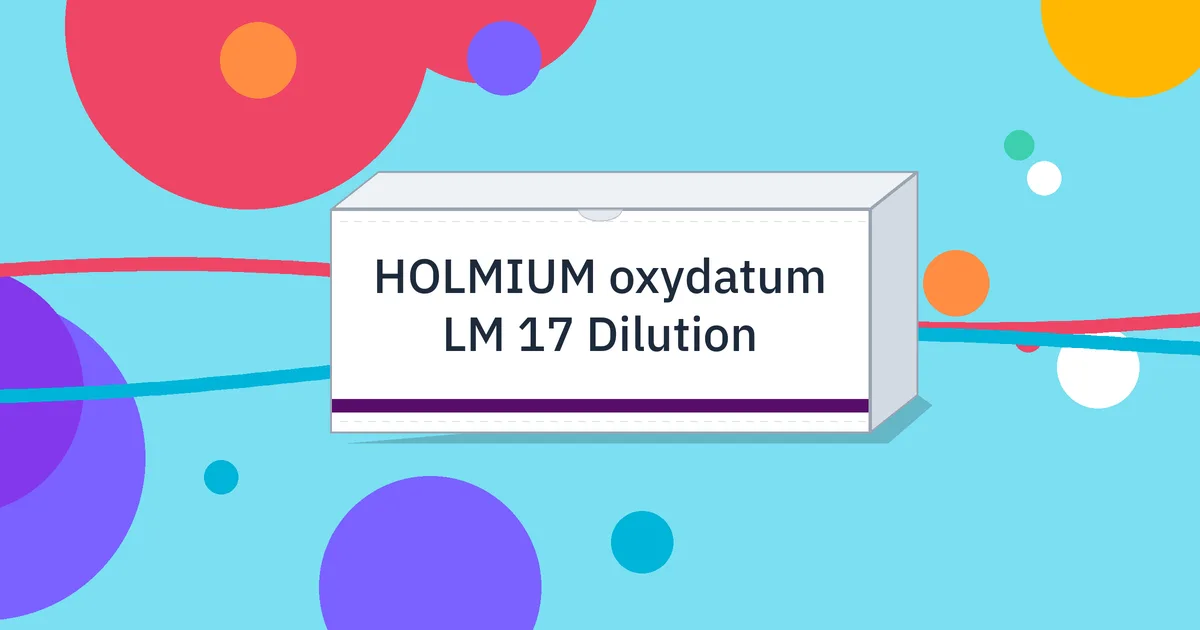 Symbolbild: Packung mit der Aufschrift HOLMIUM oxydatum LM 17 Dilution (PZN 13554935) – Verfügbarkeit und Bezug in Apotheken in Frankfurt am Main