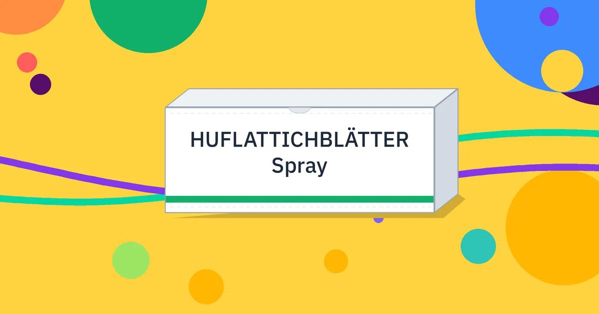 Symbolbild: Packung mit der Aufschrift HUFLATTICHBLÄTTER Spray (PZN 17377298) – Verfügbarkeit und Bezug in Apotheken in Frankfurt am Main