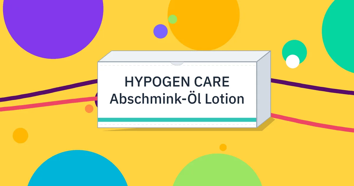 Symbolbild: Packung mit der Aufschrift HYPOGEN CARE Abschmink-Öl Lotion (PZN 18254936) – Verfügbarkeit und Bezug in Apotheken in Frankfurt am Main