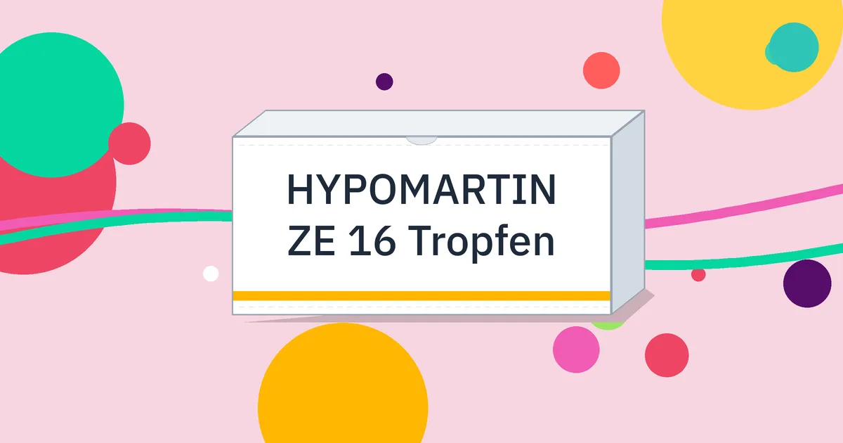 Symbolbild: Packung mit der Aufschrift HYPOMARTIN ZE 16 Tropfen (PZN 07117679) – Verfügbarkeit und Bezug in Apotheken in Frankfurt am Main