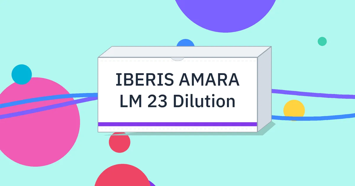 Symbolbild: Packung mit der Aufschrift IBERIS AMARA LM 23 Dilution (PZN 12891524) – Verfügbarkeit und Bezug in Apotheken in Frankfurt am Main