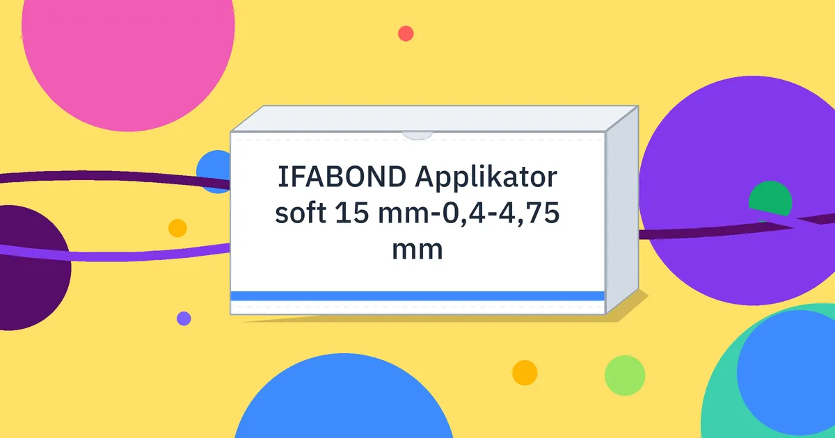Symbolbild: Packung mit der Aufschrift IFABOND Applikator soft 15 mm-0,4-4,75 mm (PZN 19724806) – Verfügbarkeit und Bezug in Apotheken in Frankfurt am Main