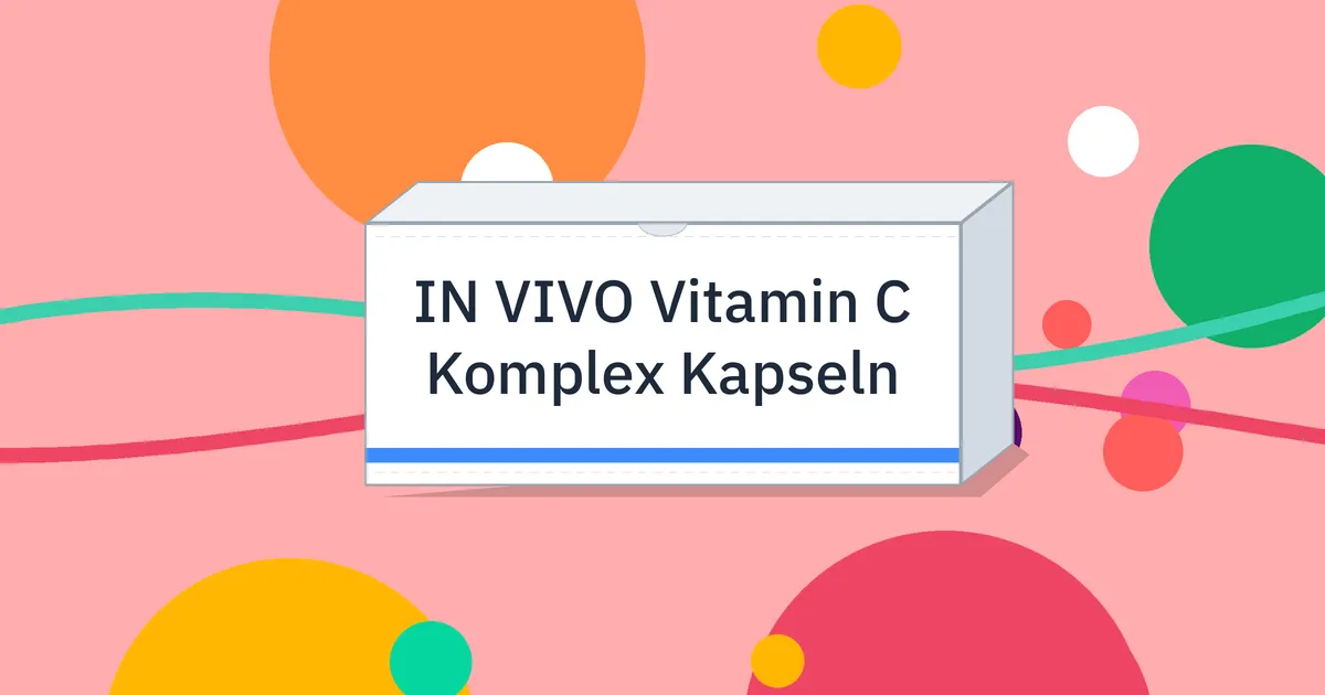 Symbolbild: Packung mit der Aufschrift IN VIVO Vitamin C Komplex Kapseln (PZN 07533828) – Verfügbarkeit und Bezug in Apotheken in Frankfurt am Main