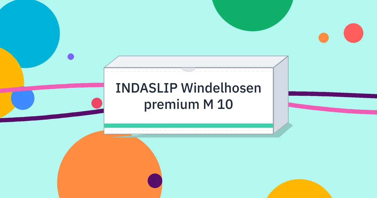 Symbolbild: Packung mit der Aufschrift INDASLIP Windelhosen premium M 10 (PZN 11702596) – Verfügbarkeit und Bezug in Apotheken in Frankfurt am Main