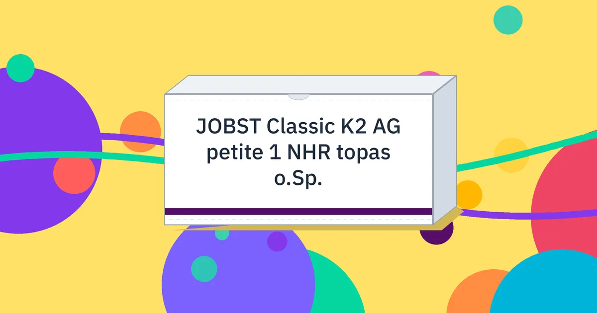 Symbolbild: Packung mit der Aufschrift JOBST Classic K2 AG petite 1 NHR topas o.Sp. (PZN 13063309) – Verfügbarkeit und Bezug in Apotheken in Frankfurt am Main