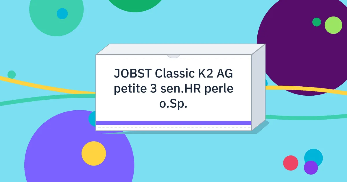 Symbolbild: Packung mit der Aufschrift JOBST Classic K2 AG petite 3 sen.HR perle o.Sp. (PZN 17961117) – Verfügbarkeit und Bezug in Apotheken in Frankfurt am Main