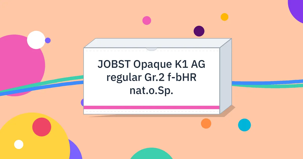 Symbolbild: Packung mit der Aufschrift JOBST Opaque K1 AG regular Gr.2 f-bHR nat.o.Sp. (PZN 13094511) – Verfügbarkeit und Bezug in Apotheken in Frankfurt am Main
